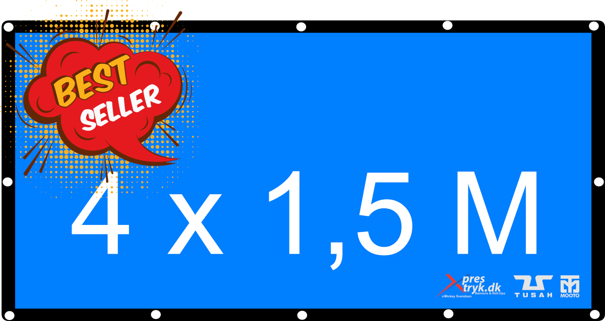 4 x 1,5 Meter - Bannere (Til indenfor) - Taekwondoudstyr.dk